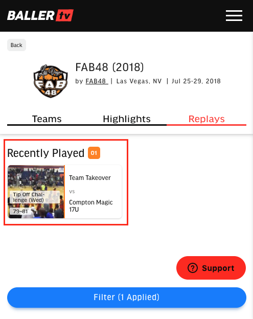 Finding a Video Replay on BallerTV – BallerTV