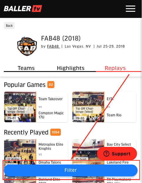 Finding a Video Replay on BallerTV – BallerTV